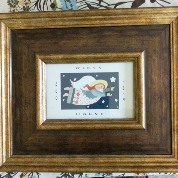 Art | Angel Print With Wood Frame | Poshmark